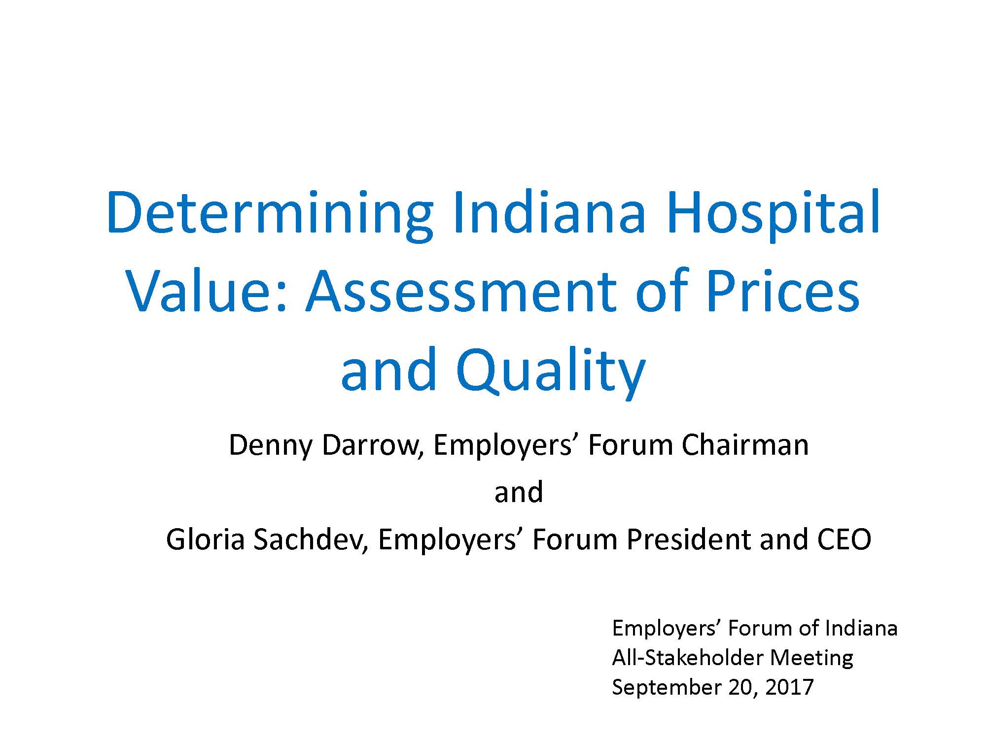 Determining Indiana Hospital Value